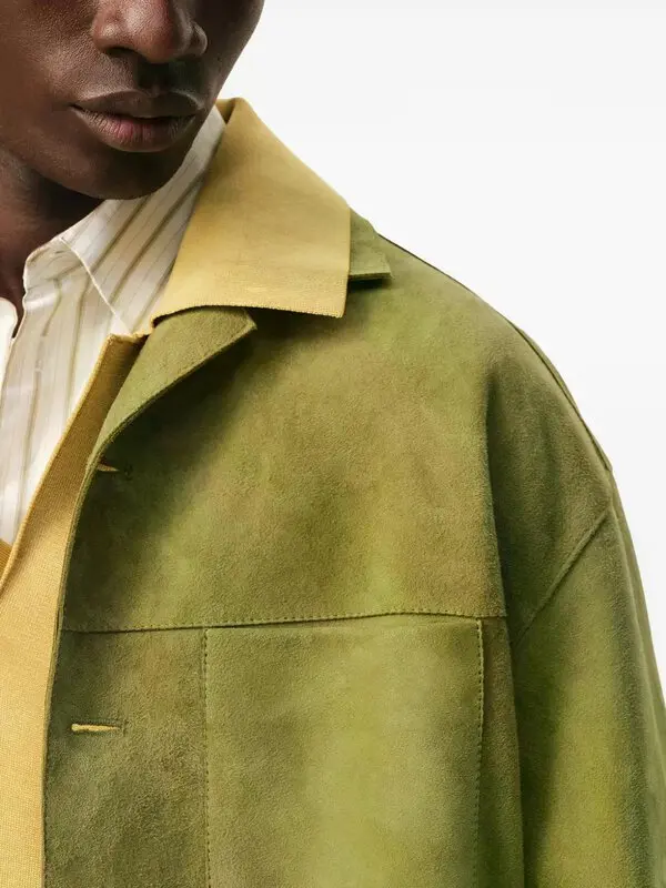 AMI Paris Buttoned Chest-pocket Overshirt - Green