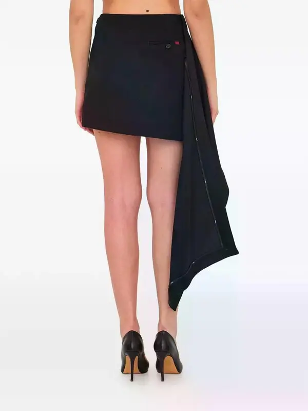 Loewe Asymmetric Draped Mini Skirt - Black
