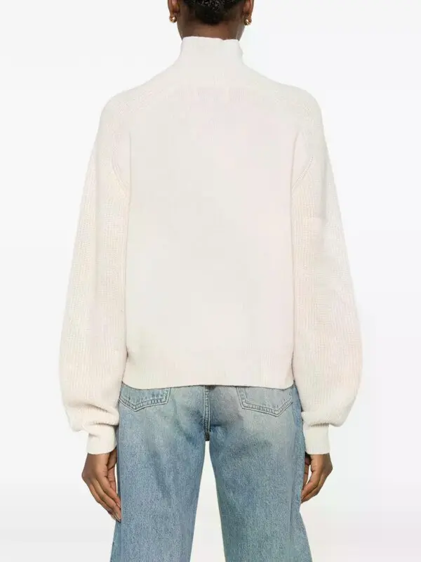 Eric Bompard High-neck Buttoned Sweater - Neutrals