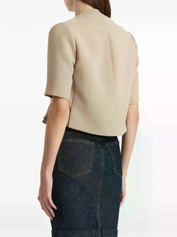 Khaite Franc Button Short Sleeve Jacket - Neutrals