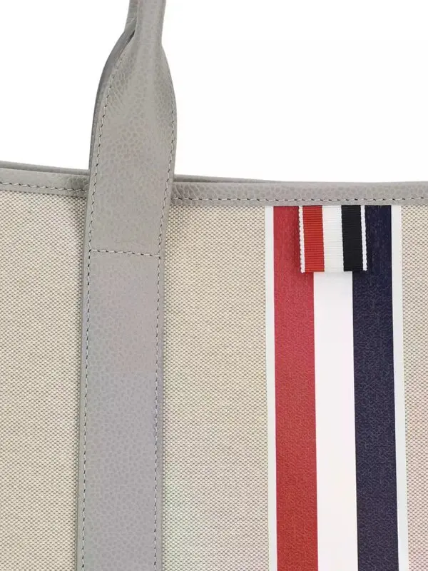Thom Browne Stripe Leather Handles Tote