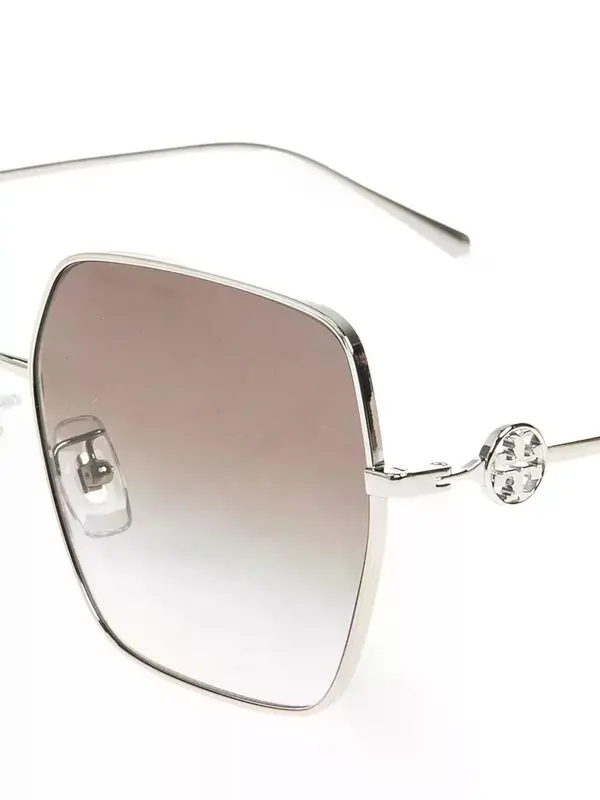 Tory Burch Miller Square Frame Sunglasses - Silver