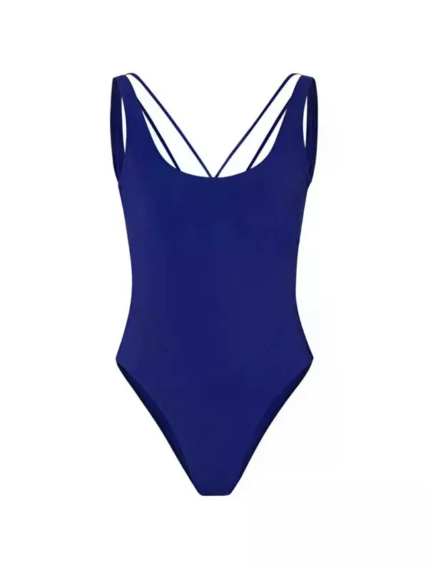 Jacquemus Signature Criss-cross Strap Swimsuit - Blue