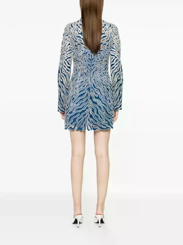 Simkhai Long-sleeved Mini Dress With Scalloped Hem