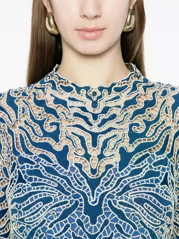 Simkhai Long-sleeved Mini Dress With Scalloped Hem