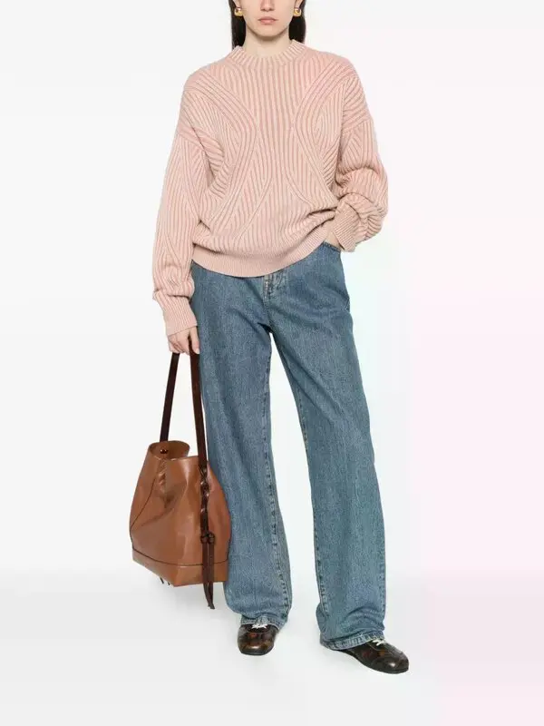 Eric Bompard Ribbed Crew-neck Sweater - Pink
