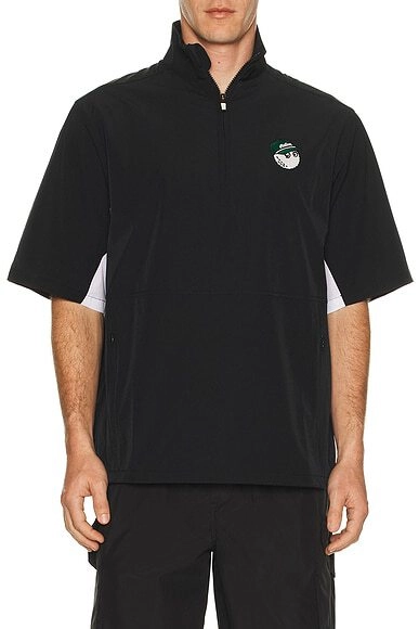 MALBON Short Sleeve Quarter Zip Windbreaker - Black