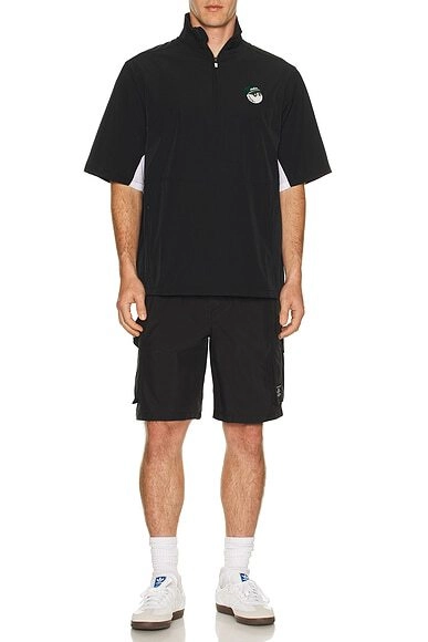MALBON Short Sleeve Quarter Zip Windbreaker - Black