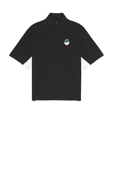 MALBON Short Sleeve Quarter Zip Windbreaker - Black