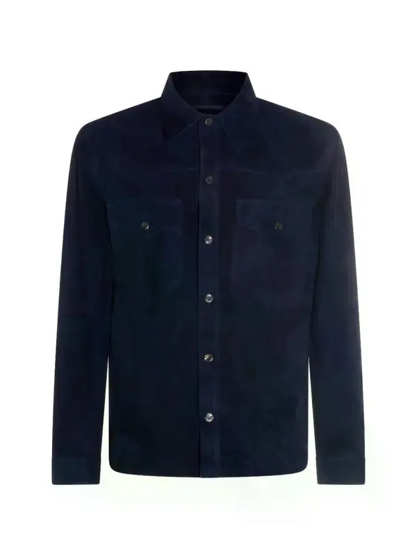 SALVATORE SANTORO Buttoned Suede Jacket - Blue