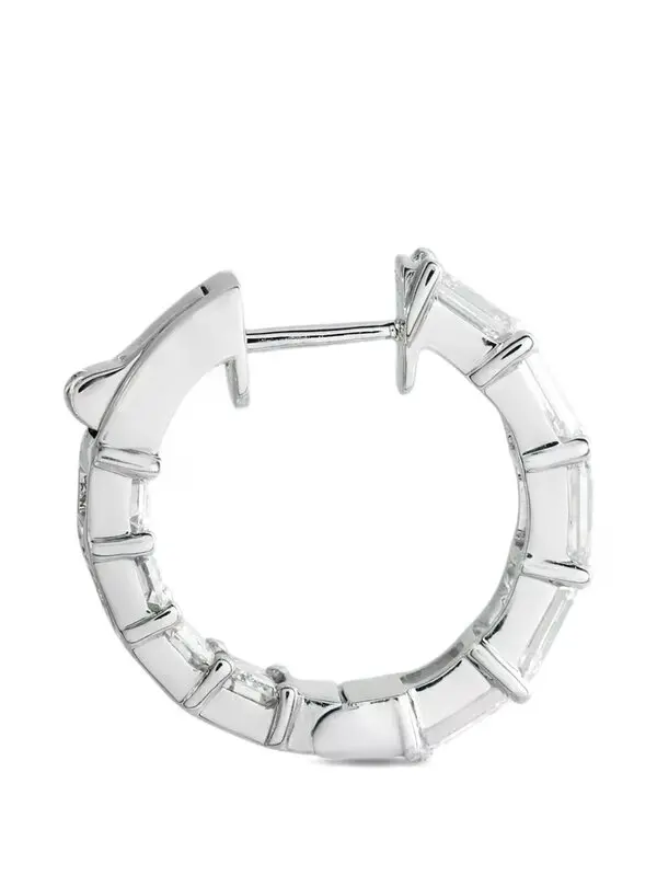 LB EXCLUSIVE 18k White Gold Baguette-cut Diamond Hoop Earrings