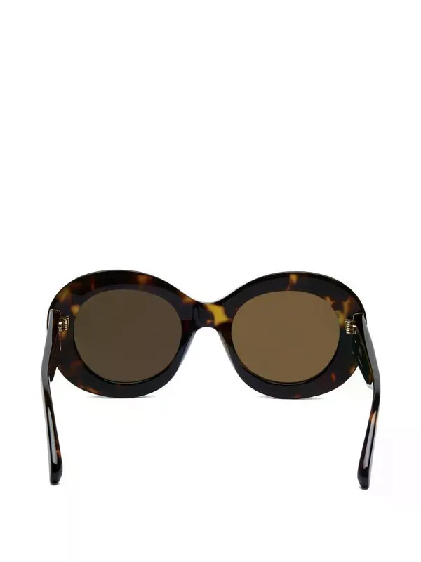 AMI Paris Oval Sunglasses With Logo Detail - Brown