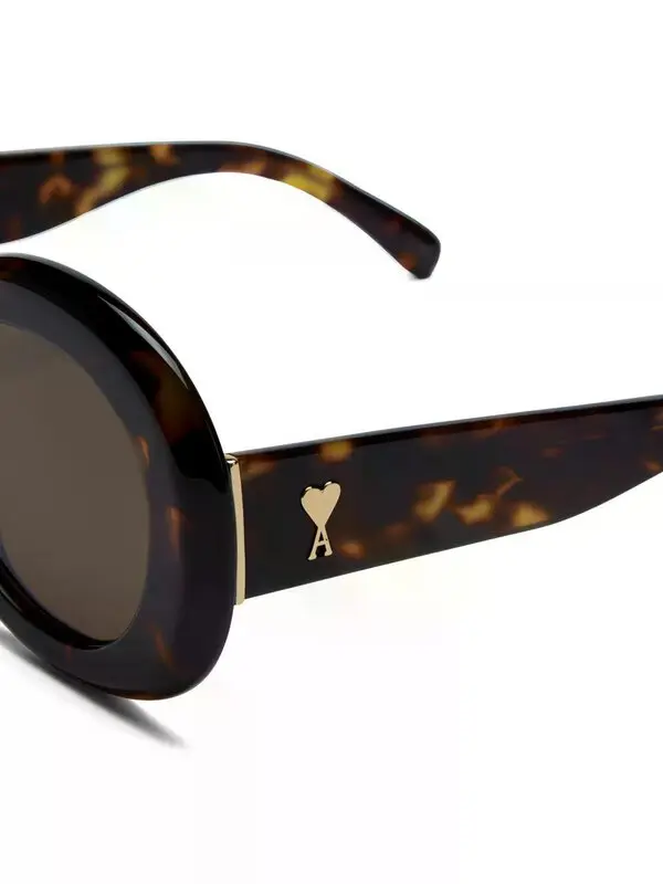 AMI Paris Oval Sunglasses With Logo Detail