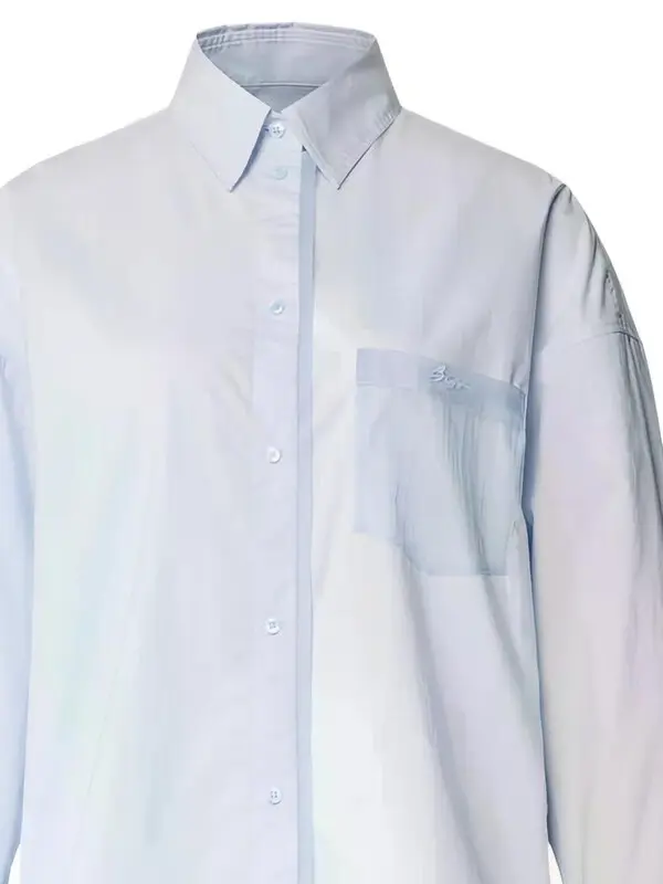 BOSS Oversized Shirt With Pointed Collar And Chest Pocket - Blue