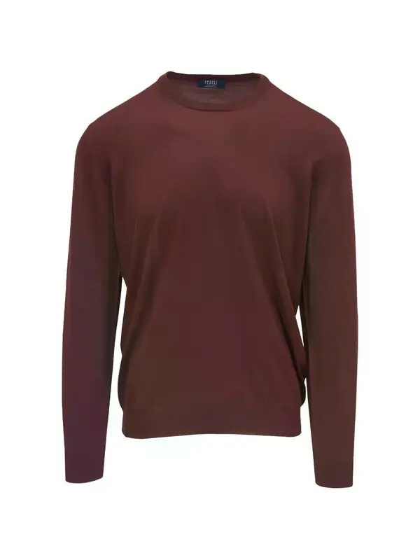 Fedeli Ribbed Crew-neck Sweater - Red