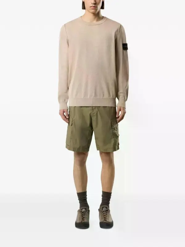 Stone Island Crew Neck Sweater With Logo Patch - Grey