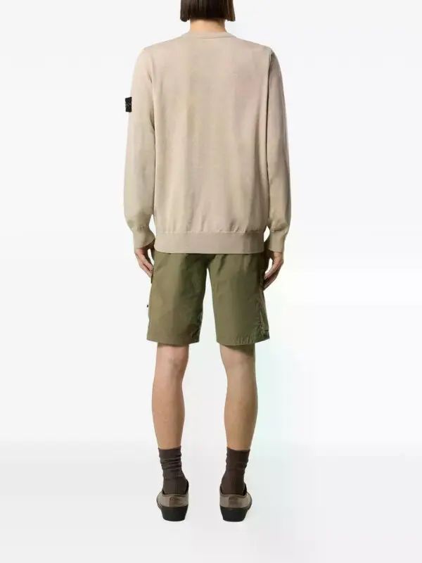 Stone Island Crew Neck Sweater With Logo Patch - Grey