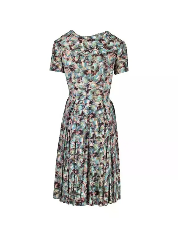 Vintage 1950s Printed Cotton Midi Dress