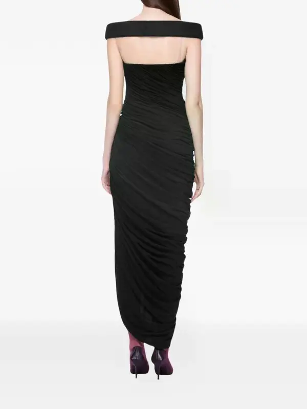 CHATS BY C.DAM Indira Off-shoulder Draped Midi Dress