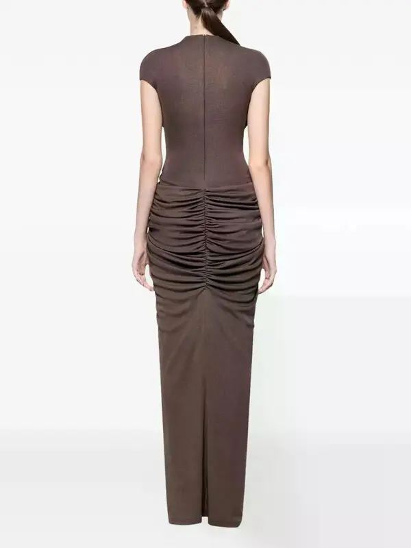 CHATS BY C.DAM Myla Draping-detail Maxi Dress - Brown