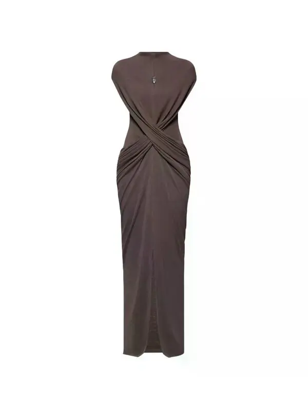 CHATS BY C.DAM Myla Draping-detail Maxi Dress - Brown