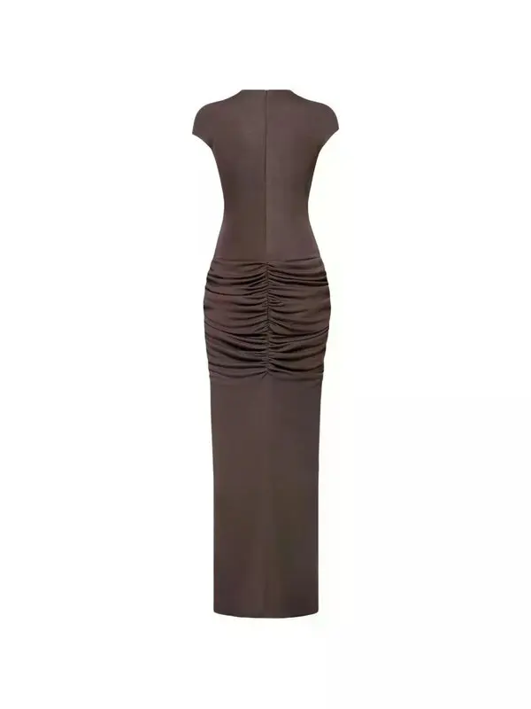 CHATS BY C.DAM Myla Draping-detail Maxi Dress - Brown