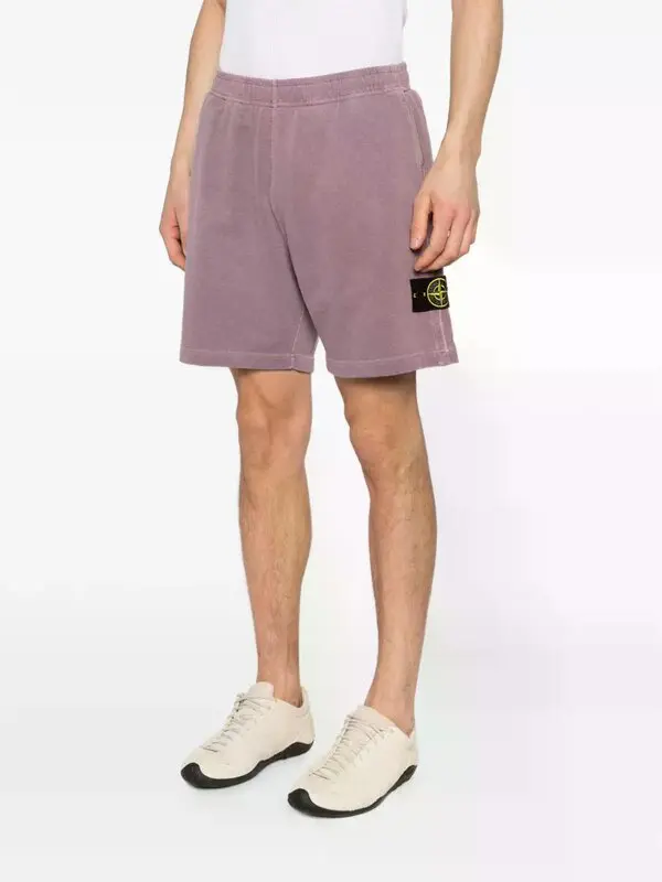 Stone Island Logo-patch Cotton Fleece Shorts