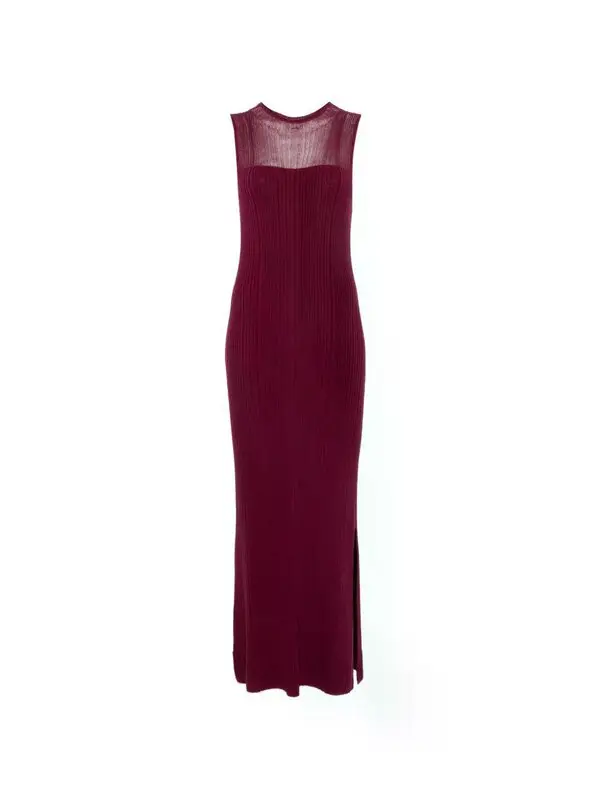 Eric Bompard Ribbed Maxi Dress - Purple