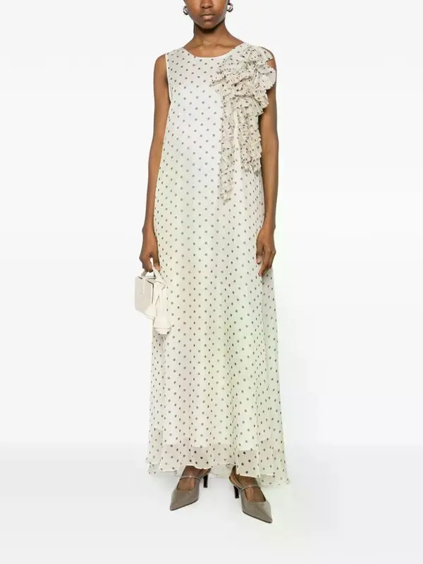 P.a.r.o.s.h Ruffled Polka-dot Maxi Dress