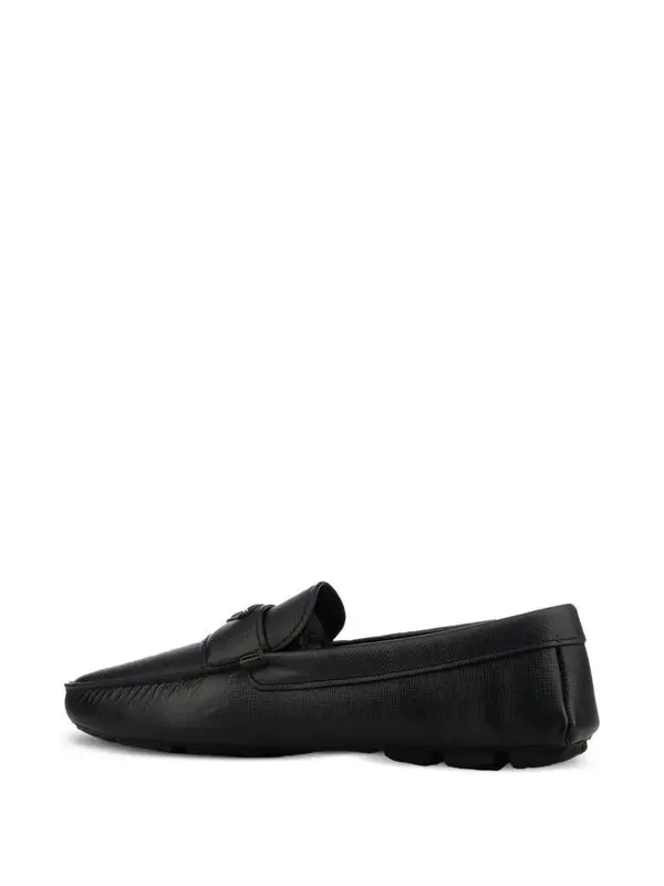 Prada Logo Leather Loafers
