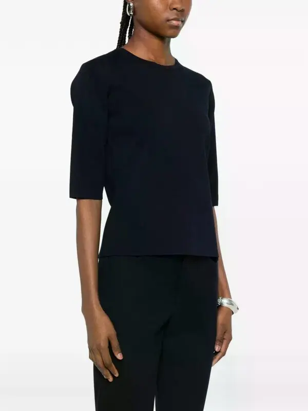 Max Mara Round Neck Short Sleeve Top - Blue