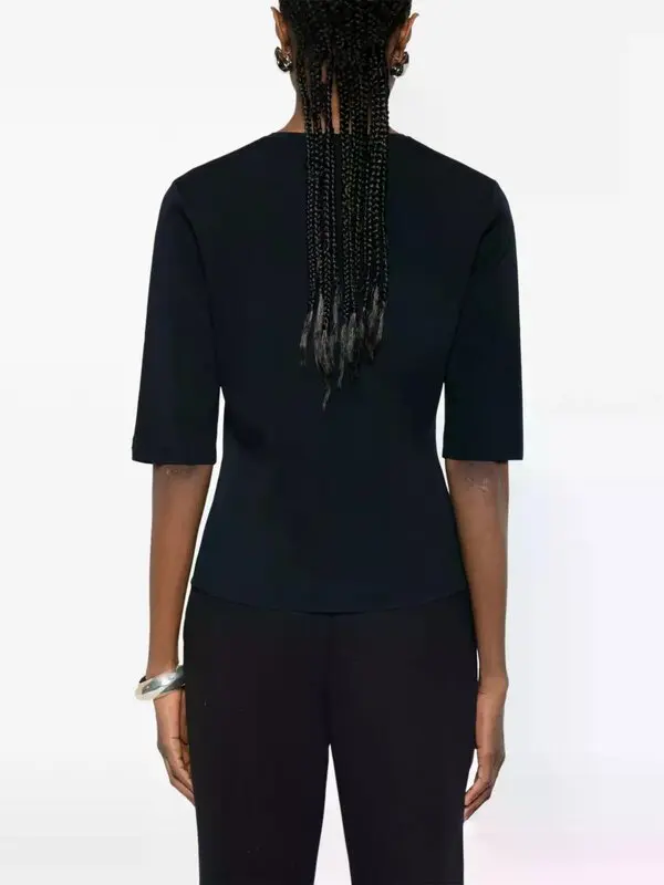 Max Mara Round Neck Short Sleeve Top - Blue