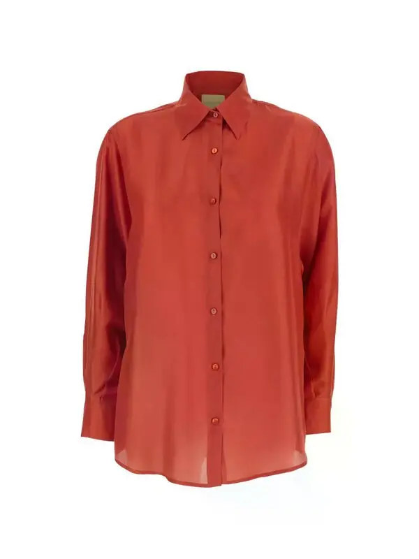 Momoni Buttoned Long Sleeve Shirt - Orange