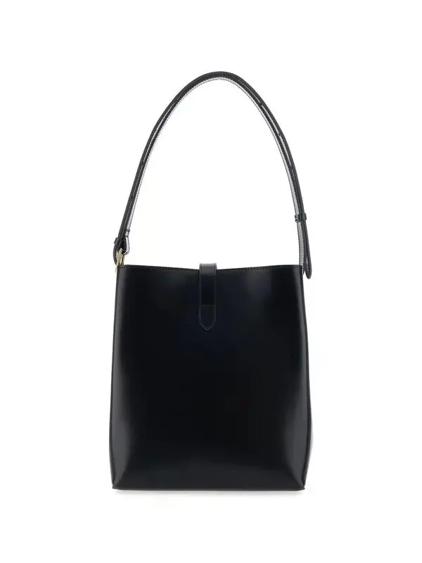 Soeur Bello Leather Shoulder Bag - Black