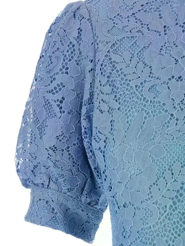 Michael Kors Puff Sleeve Lace Dress - Blue