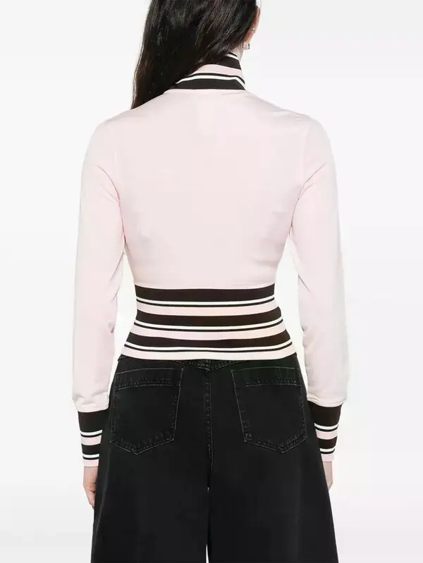 Adidas Striped High Neck Zip Fastening Sweater