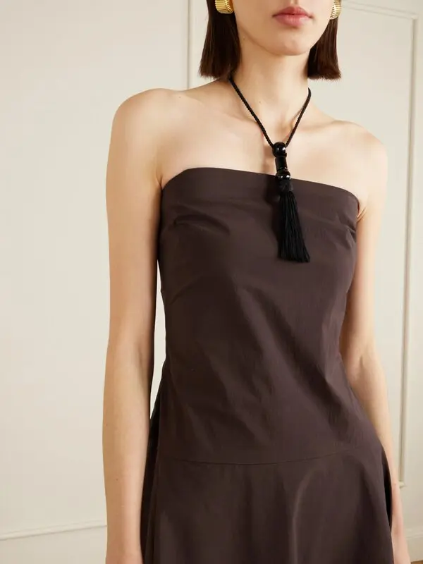 ST. AGNI Strapless Cotton-blend Midi Dress