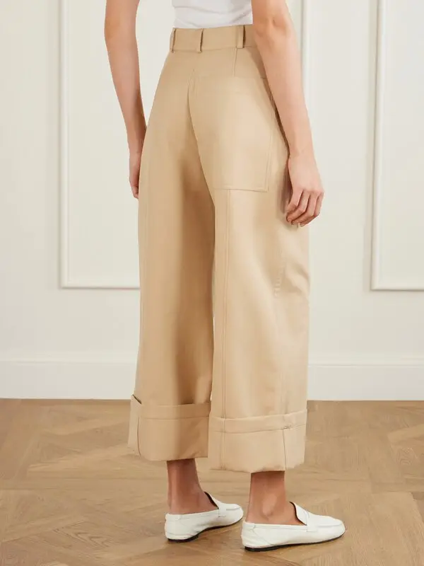 Another Tomorrow Organic Cotton High-rise Wide-leg Pants