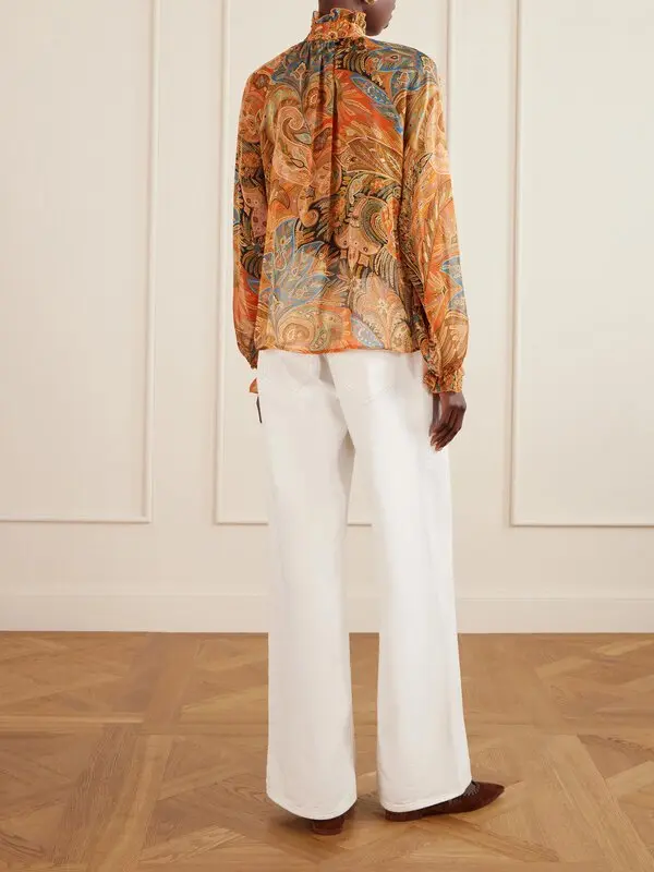 Etro Ruffled Paisley-print Silk Blouse