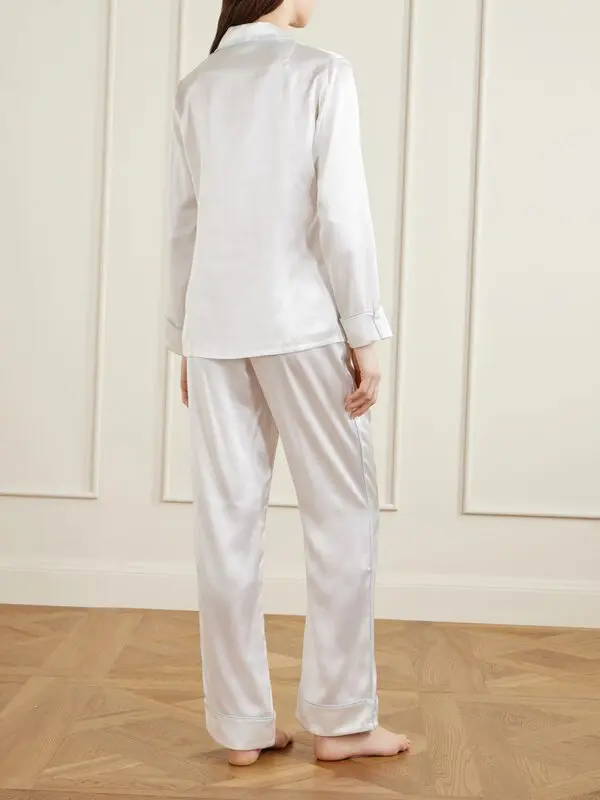 Olivia Von Halle Coco Silk-satin Pajama Set - Neutrals