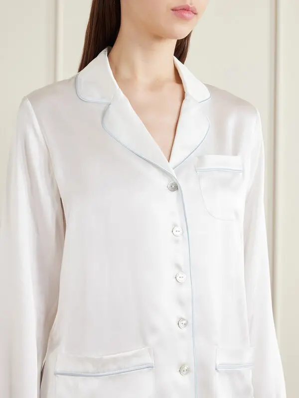 Olivia Von Halle Coco Silk-satin Pajama Set - Neutrals
