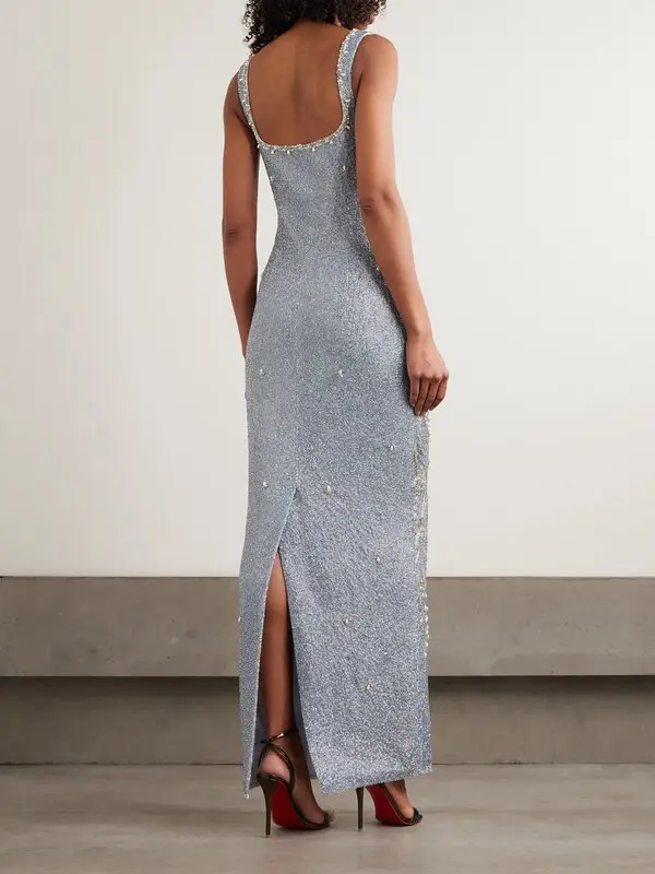 CLIO PEPPIATT Embellished Stretch-mesh Gown
