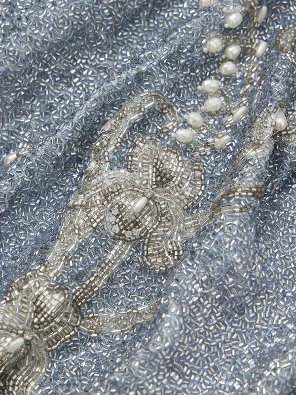 CLIO PEPPIATT Embellished Stretch-mesh Gown