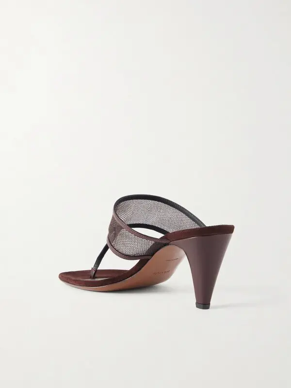 NEOUS Vena Leather-trimmed Mesh Sandals