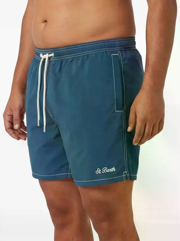 MC2 SAINT BARTH Contrast-trim Swim Shorts - Blue