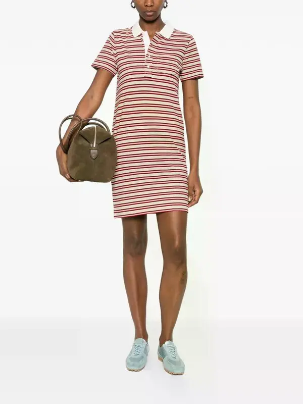 A.p.c. Striped Polo Mini Dress