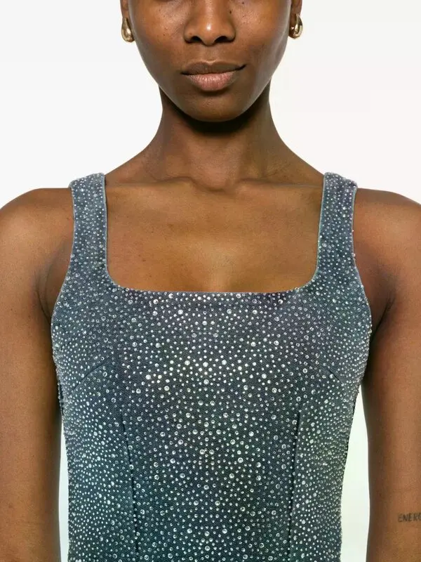 TWENTY FOURHAITCH Square-neck Midi Dress