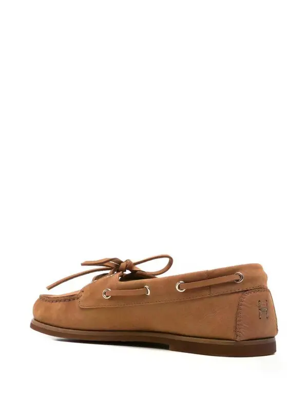 HENDERSON BARACCO Zelia Lace-up Detail Boat Shoes - Brown