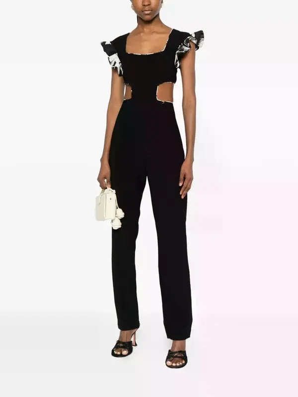 CATALINA Ruffled Cutout Jumpsuit - Black