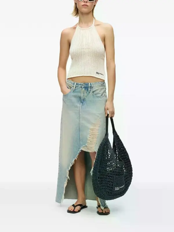 Karl Lagerfeld Halter Neck Knit Top - Neutrals